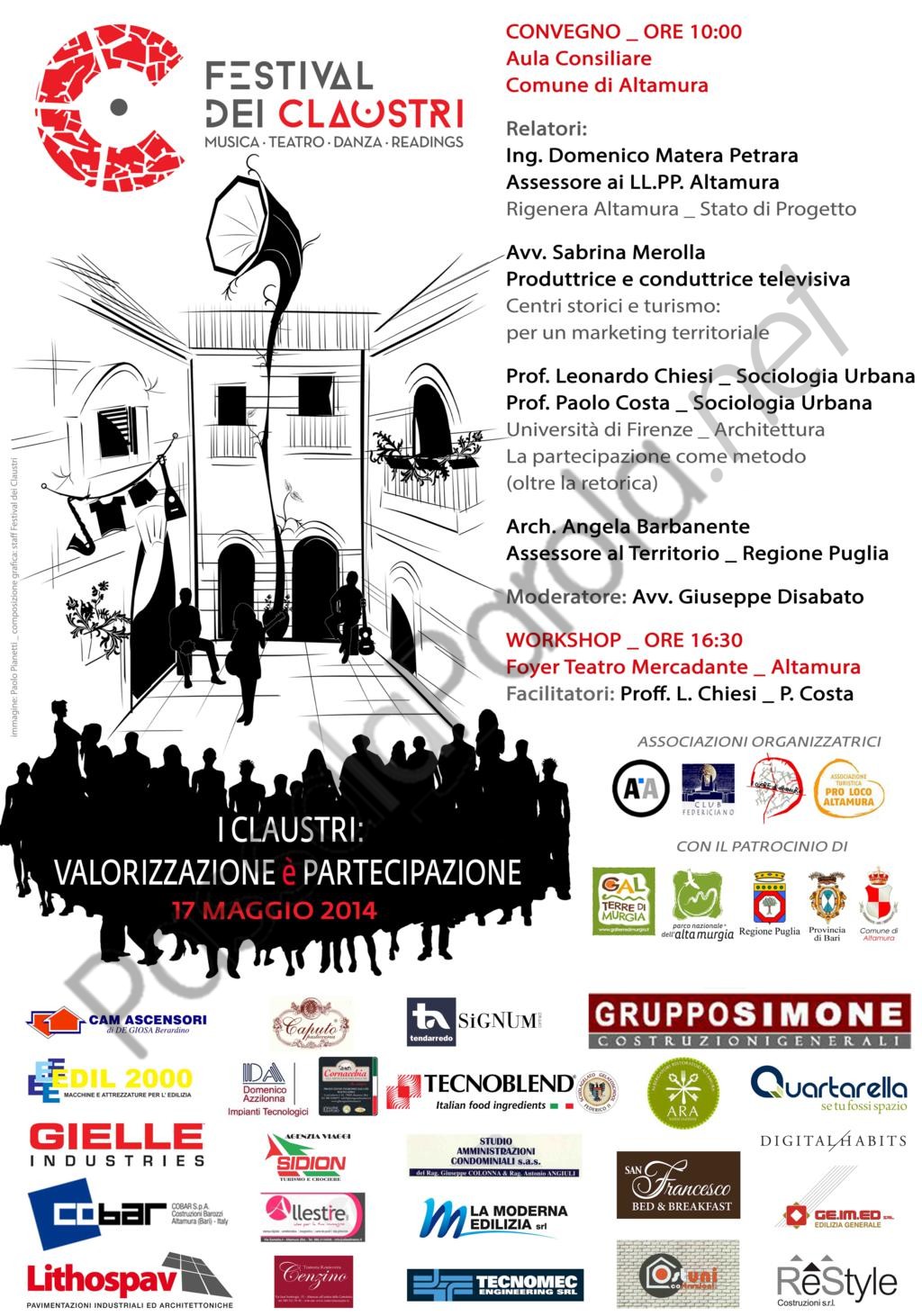 ALTAMURA, AL VIA WORKSHOP “FESTIVAL DEI CLAUSTRI 2014″ | Passa La Parola